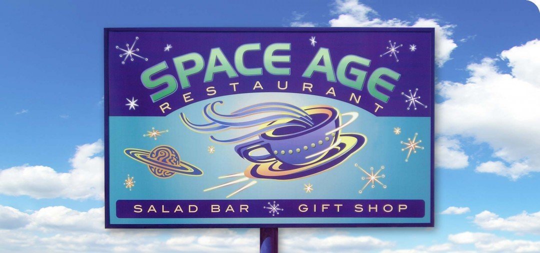 Space Age Restaurant Signage | Creative Harvest
