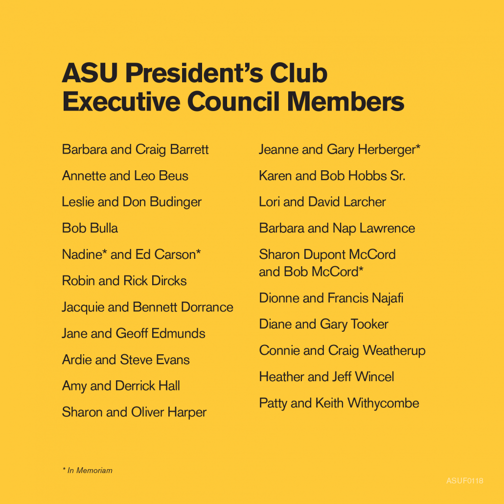 ASU PRESIDENT’S CLUB | Creative Harvest